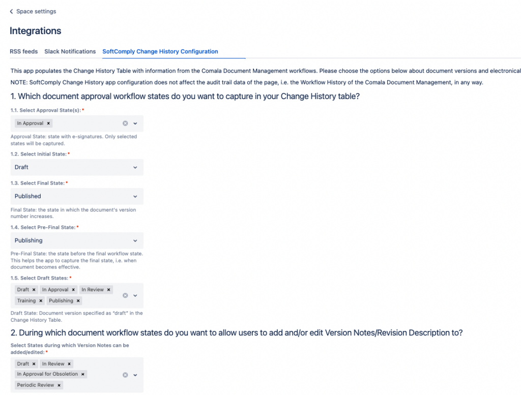 Change History User Guide - SoftComply