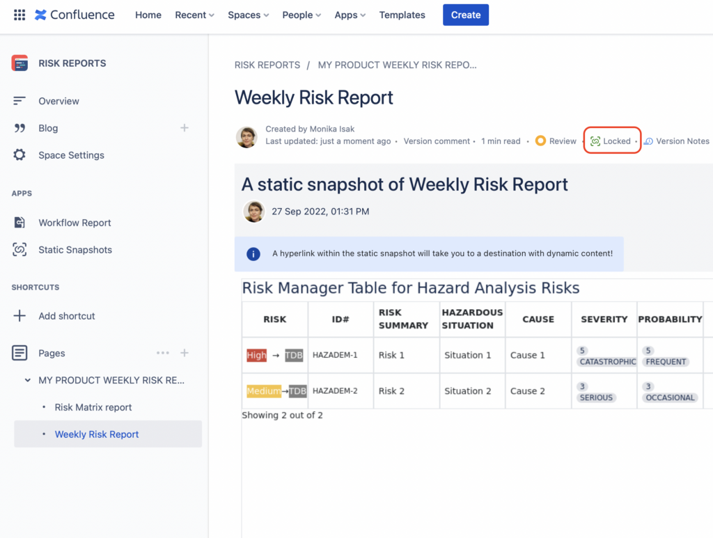 Capture & Freeze Data in Confluence Pages | SoftComply Static Snapshots App