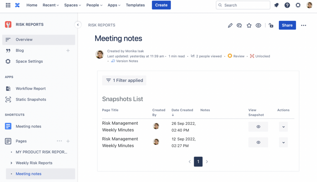 Capture & Freeze Data in Confluence Pages | SoftComply Static Snapshots App