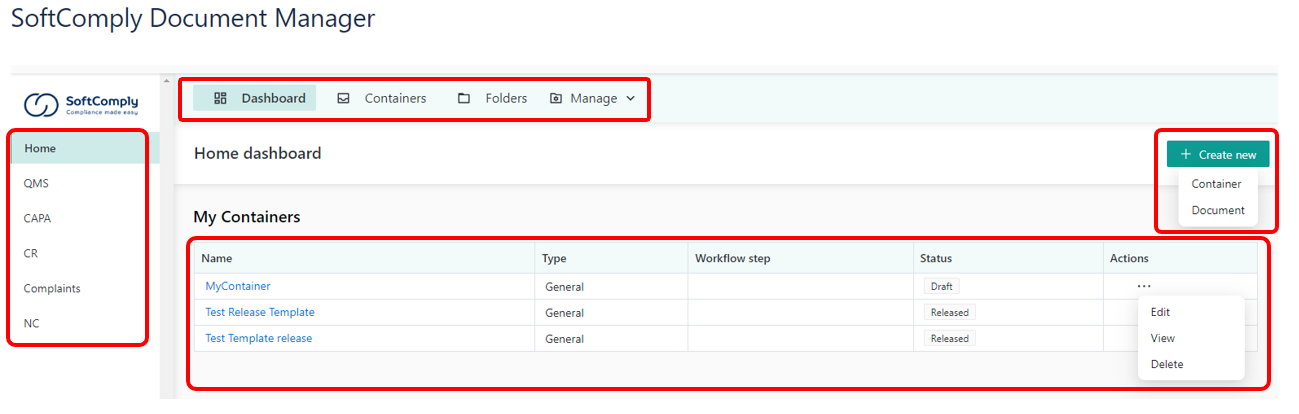 Manual of the SoftComply Document Manager - SoftComply