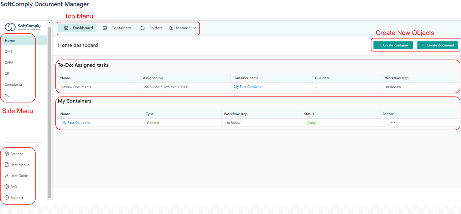 Manual for SoftComply Document Manager - SoftComply