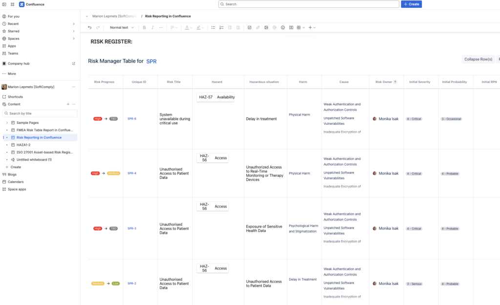 How to Create Risk Reports in Jira and Confluence - SoftComply